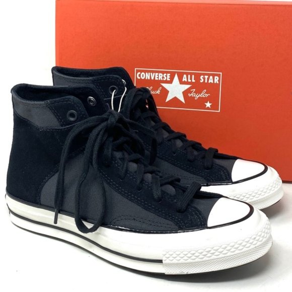 Converse | Shoes | Converse Chuck 7 High Mens Shoes Suede Canvas Black ...